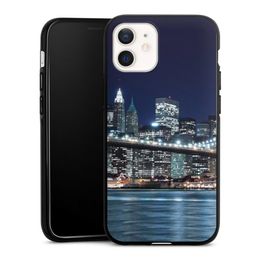 DeinDesign iPhone 12 Handy Silikon H&uuml;lle Case schwarz Handyh&uuml;lle Usa Brooklyn Bridge New York