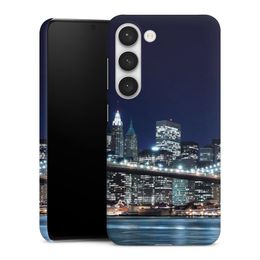 DeinDesign Galaxy S23 Handy Premium Case Smartphone Handyh&uuml;lle Schutzh&uuml;lle matt Usa Brooklyn Bridge New York Premium Case