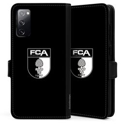 DeinDesign Galaxy S20 Handy Klapph&uuml;lle Handyh&uuml;lle aus Kunst Leder schwarz Flip Case Logo Official Licensed Product Fc Augsburg Sideflip mit Lasche