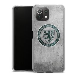 DeinDesign Xiaomi Mi 11 Lite 5G NE Handy Silikon H&uuml;lle Case transparent Handyh&uuml;lle Eintracht Braunschweig Concrete Logo Silikon Case