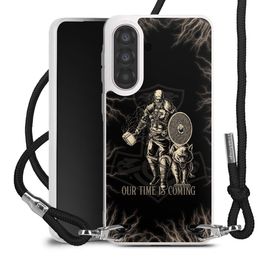 DeinDesign Galaxy A57 5G Handy Carry Case H&uuml;lle mit Band Handykette zum Umh&auml;ngen schwarz Wikinger Vikings Tv Show Designs Carry Case