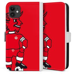 DeinDesign iPhone 11 Handy Klapph&uuml;lle Handyh&uuml;lle aus Kunst Leder wei&szlig; Flip Case 1. Fc Kaiserslautern Official Licensed Product Soccer Sideflip mit Lasche