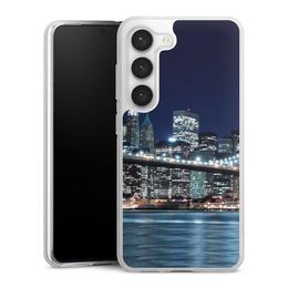 DeinDesign Galaxy S23 Handy Silikon H&uuml;lle Case transparent Handyh&uuml;lle Usa Brooklyn Bridge New York Silikon Case