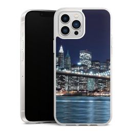 DeinDesign iPhone 13 Pro Max Handy Silikon H&uuml;lle Case transparent Handyh&uuml;lle Usa Brooklyn Bridge New York Silikon Case