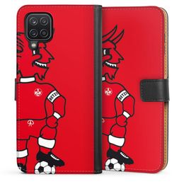 DeinDesign Galaxy A12 Handy Klapph&uuml;lle Handyh&uuml;lle aus Kunst Leder schwarz Flip Case 1. Fc Kaiserslautern Official Licensed Product Soccer Sideflip mit langer 