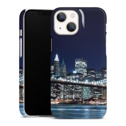 DeinDesign iPhone 13 Mini Handy Premium Case Smartphone Handyh&uuml;lle Schutzh&uuml;lle gl&auml;nzend Usa Brooklyn Bridge New York Premium Case