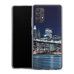 DeinDesign Galaxy A32 4G Handy Silikon H&uuml;lle Case transparent Handyh&uuml;lle Usa Brooklyn Bridge New York Silikon Case