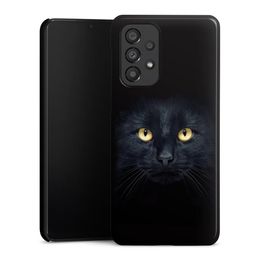 DeinDesign Galaxy A33 5G Handy Premium Case Smartphone Handyh&uuml;lle Schutzh&uuml;lle gl&auml;nzend Cat Black Eye Premium Case