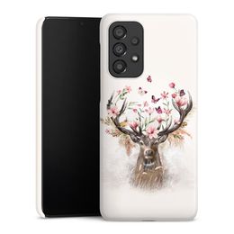 DeinDesign Galaxy A33 5G Handy Premium Case Smartphone Handyh&uuml;lle Schutzh&uuml;lle gl&auml;nzend Animals Deer Flowers Premium Case