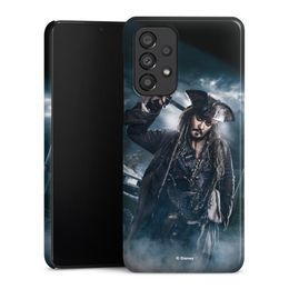 DeinDesign Galaxy A33 5G Handy Premium Case Smartphone Handyh&uuml;lle Schutzh&uuml;lle gl&auml;nzend Captain Jack Sparrow Fluch Der Karibik Official Licensed Product Premium 