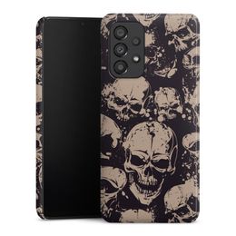DeinDesign Galaxy A33 5G Handy Premium Case Smartphone Handyh&uuml;lle Schutzh&uuml;lle gl&auml;nzend Gothic Halloween Totenkopf Premium Case