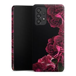 DeinDesign Galaxy A33 5G Handy Premium Case Smartphone Handyh&uuml;lle Schutzh&uuml;lle gl&auml;nzend Vintage Rose Pink Premium Case