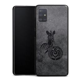DeinDesign Galaxy A51 Handy Hard Case Schutzh&uuml;lle schwarz Smartphone Backcover Official Licensed Product Msv Duisburg Zebra Hard Case