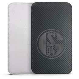 DeinDesign iPhone 16 Pro Max Handy H&uuml;lle Tasche Sleeve Socke Schutzh&uuml;lle Fc Schalke 04 Metallic Look Carbon Sleeve