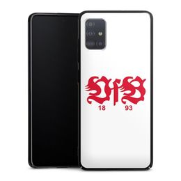 DeinDesign Galaxy A51 Handy Hard Case Schutzh&uuml;lle schwarz Smartphone Backcover Official Licensed Product Lettering Vfb Stuttgart Hard Case