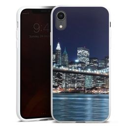 DeinDesign iPhone Xr Handy Silikon H&uuml;lle Case wei&szlig; Handyh&uuml;lle Usa Brooklyn Bridge New York Silikon Case