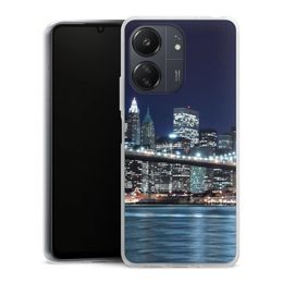 DeinDesign Xiaomi Redmi 13C 4G Handy Silikon H&uuml;lle Case transparent Handyh&uuml;lle Usa Brooklyn Bridge New York Silikon Case