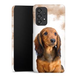 DeinDesign Galaxy A33 5G Handy Premium Case Smartphone Handyh&uuml;lle Schutzh&uuml;lle gl&auml;nzend Dachshund Dog Pet Premium Case