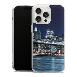DeinDesign iPhone 15 Pro Max Handy Silikon H&uuml;lle Case transparent Handyh&uuml;lle Usa Brooklyn Bridge New York Silikon Case