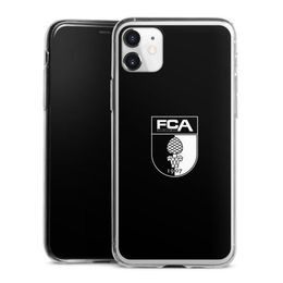 DeinDesign iPhone 11 Handy Slim Case Silikon Handyh&uuml;lle transparent H&uuml;lle extra d&uuml;nn Logo Official Licensed Product Fc Augsburg Silikon Slim Case
