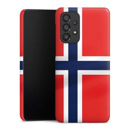 DeinDesign Galaxy A33 5G Handy Premium Case Smartphone Handyh&uuml;lle Schutzh&uuml;lle gl&auml;nzend Flag Norway Flags Premium Case