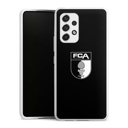 DeinDesign Galaxy A53 5G Handy Silikon H&uuml;lle Case wei&szlig; Handyh&uuml;lle Logo Official Licensed Product Fc Augsburg Silikon Case
