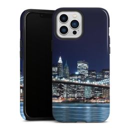 DeinDesign iPhone 13 Pro Max Handy Panzer Handyh&uuml;lle robuste Outdoor H&uuml;lle Schutzh&uuml;lle gl&auml;nzend Usa Brooklyn Bridge New York Tough Case