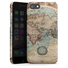 DeinDesign iPhone SE (2022) Handy Premium Case Smartphone Handyh&uuml;lle Schutzh&uuml;lle matt World Map Vintage Map Premium Case