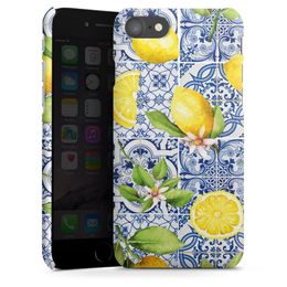 DeinDesign iPhone SE (2020) Handy Premium Case Smartphone Handyh&uuml;lle Schutzh&uuml;lle matt Lemon Greece Muster Premium Case