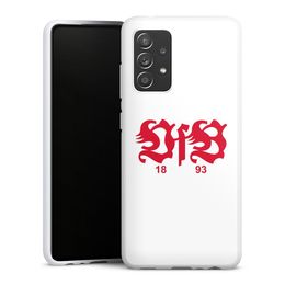 DeinDesign Galaxy A52s 5G Handy Silikon H&uuml;lle Case wei&szlig; Handyh&uuml;lle Official Licensed Product Lettering Vfb Stuttgart Silikon Case