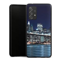 DeinDesign Galaxy A52s 5G Handy Silikon H&uuml;lle Case schwarz Handyh&uuml;lle Usa Brooklyn Bridge New York