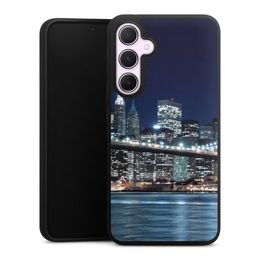 DeinDesign Galaxy A55 5G Handy Premium Silikon H&uuml;lle Handyh&uuml;lle schwarz Case Usa Brooklyn Bridge New York Silikon Premium Case