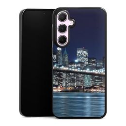 DeinDesign Galaxy A55 5G Handy Slim Case extra d&uuml;nn Silikon Handyh&uuml;lle schwarz H&uuml;lle Usa Brooklyn Bridge New York Silikon Slim Case