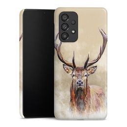 DeinDesign Galaxy A33 5G Handy Premium Case Smartphone Handyh&uuml;lle Schutzh&uuml;lle gl&auml;nzend Deer Animal Look Reindeer Premium Case