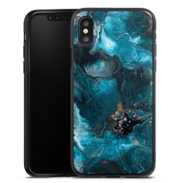 DeinDesign iPhone X Handy Silikon H&uuml;lle Case schwarz Handyh&uuml;lle Ocean Blue Marble