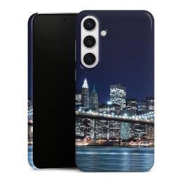 DeinDesign Galaxy S24+ Handy Premium Case Smartphone Handyh&uuml;lle Schutzh&uuml;lle gl&auml;nzend Usa Brooklyn Bridge New York Premium Case