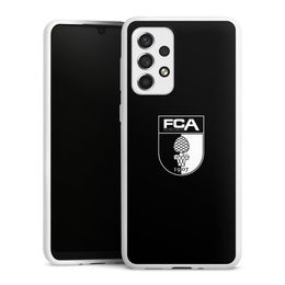 DeinDesign Galaxy A33 5G Handy Silikon H&uuml;lle Case wei&szlig; Handyh&uuml;lle Logo Official Licensed Product Fc Augsburg Silikon Case