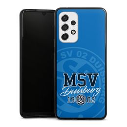 DeinDesign Galaxy A33 5G Handy Slim Case extra d&uuml;nn Silikon Handyh&uuml;lle schwarz H&uuml;lle Bundesliga Official Licensed Product Msv Duisburg Silikon Slim Case