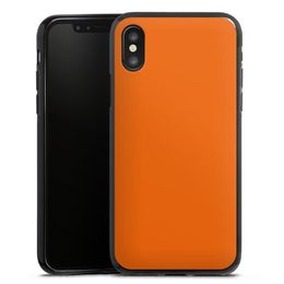 DeinDesign iPhone X Handy Silikon H&uuml;lle Case schwarz Handyh&uuml;lle Orange Unicoloured Colour