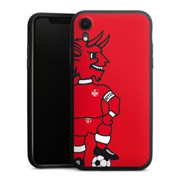 DeinDesign iPhone Xr Handy Premium Silikon H&uuml;lle Handyh&uuml;lle schwarz Case 1. Fc Kaiserslautern Official Licensed Product Soccer Silikon Premium Case