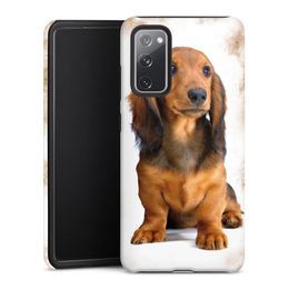 DeinDesign Galaxy S20 FE Handy Panzer Handyh&uuml;lle robuste Outdoor H&uuml;lle Schutzh&uuml;lle matt Dog Dachshund Pet Tough Case