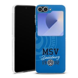 DeinDesign Galaxy Z Flip 6 Handy Hard Case Schutzh&uuml;lle transparent Smartphone Handy H&uuml;lle Bundesliga Official Licensed Product Msv Duisburg Hard Case