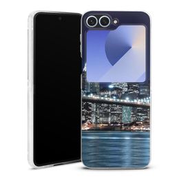 DeinDesign Galaxy Z Flip 7 FE Handy Hard Case Schutzh&uuml;lle transparent Smartphone Handy H&uuml;lle Brooklyn Bridge Usa New York Hard Case