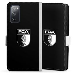 DeinDesign Galaxy S20 FE 5G Handy Klapph&uuml;lle Handyh&uuml;lle aus Kunst Leder wei&szlig; Flip Case Logo Official Licensed Product Fc Augsburg Sideflip mit Lasche