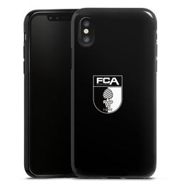DeinDesign iPhone X Handy Silikon H&uuml;lle Case schwarz Handyh&uuml;lle Logo Official Licensed Product Fc Augsburg