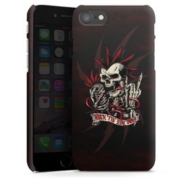 DeinDesign iPhone SE (2022) Handy Premium Case Smartphone Handyh&uuml;lle Schutzh&uuml;lle matt Rock Totenkopf Music Premium Case