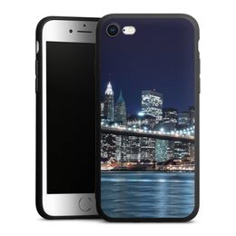 DeinDesign iPhone SE (2020) Handy Premium Silikon H&uuml;lle Handyh&uuml;lle schwarz Case Brooklyn Bridge Usa New York Silikon Premium Case