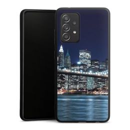 DeinDesign Galaxy A52s 5G Handy Premium Silikon H&uuml;lle Handyh&uuml;lle schwarz Case Usa Brooklyn Bridge New York Silikon Premium Case