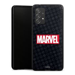 DeinDesign Galaxy A52s 5G Handy Silikon H&uuml;lle Case schwarz Handyh&uuml;lle Comic Logo Marvel
