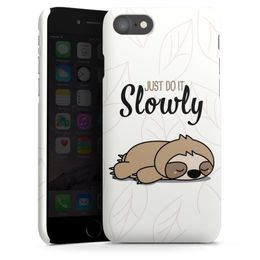 DeinDesign iPhone SE (2020) Handy Premium Case Smartphone Handyh&uuml;lle Schutzh&uuml;lle matt Sloth Animals Lazy Sunday Premium Case